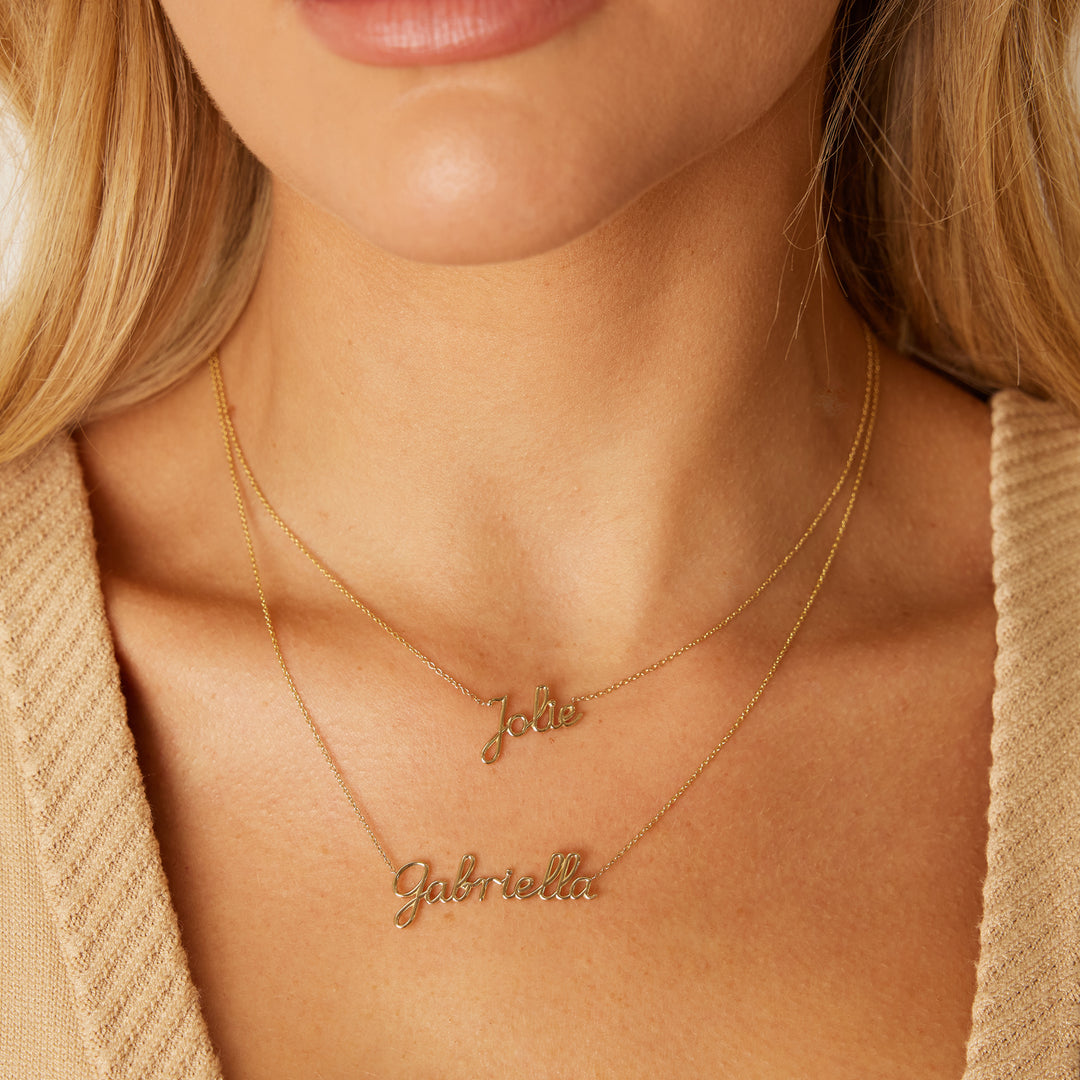 14K Gold Signature Name Necklace – Baby Gold