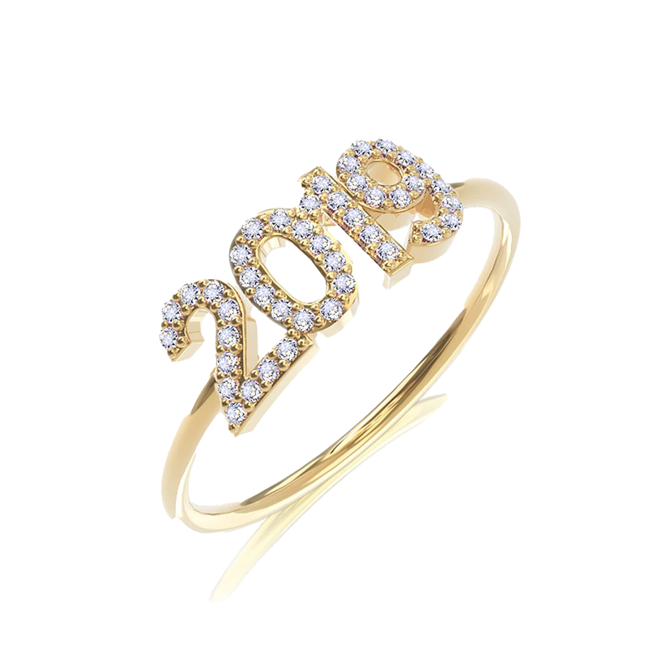 Pave Year Ring – Baby Gold