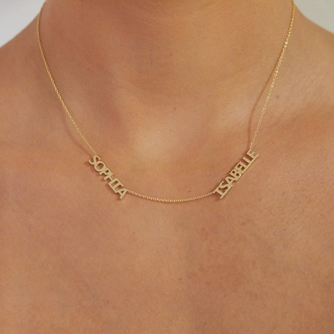 14K Gold Multi Block Letter Name Necklace – Baby Gold