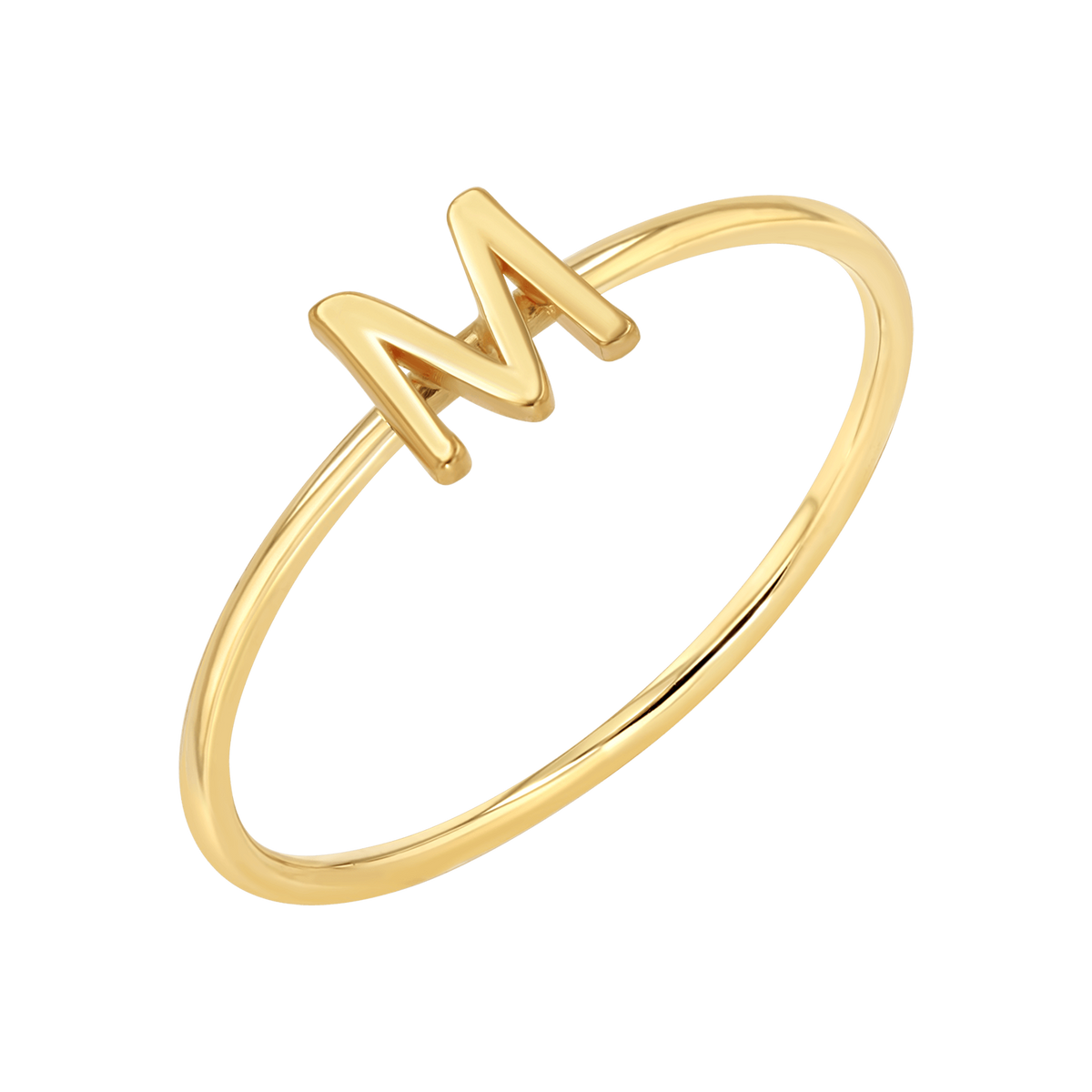 14K Gold Solid Letter Initial Ring – Baby Gold