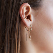 14K Gold Diamond Heart Hoops – Baby Gold