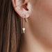 14K Gold Diamond Heart Hoops – Baby Gold