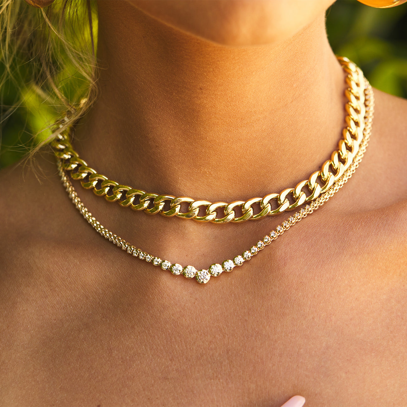 14K Gold Allure Graduated Diamond Tennis Necklace – Baby Gold