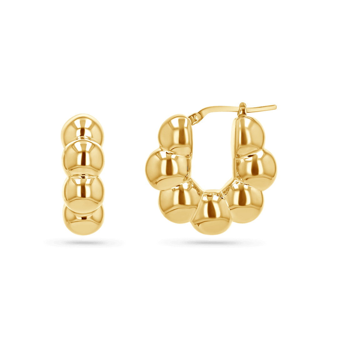 14K Gold Puff Balloon Ball Hoops – Baby Gold