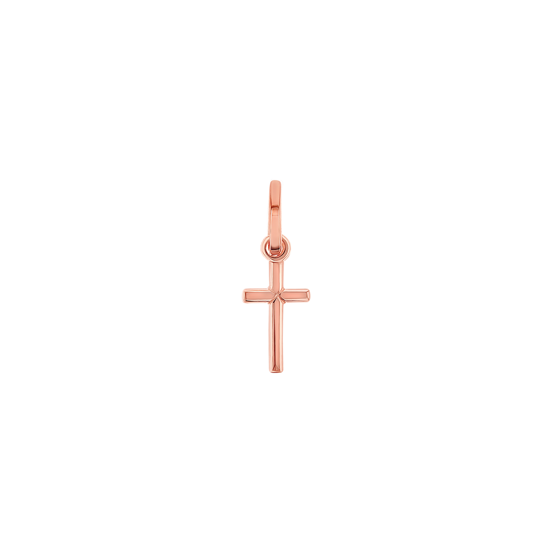 14K Gold Petite Cross Charm – Baby Gold
