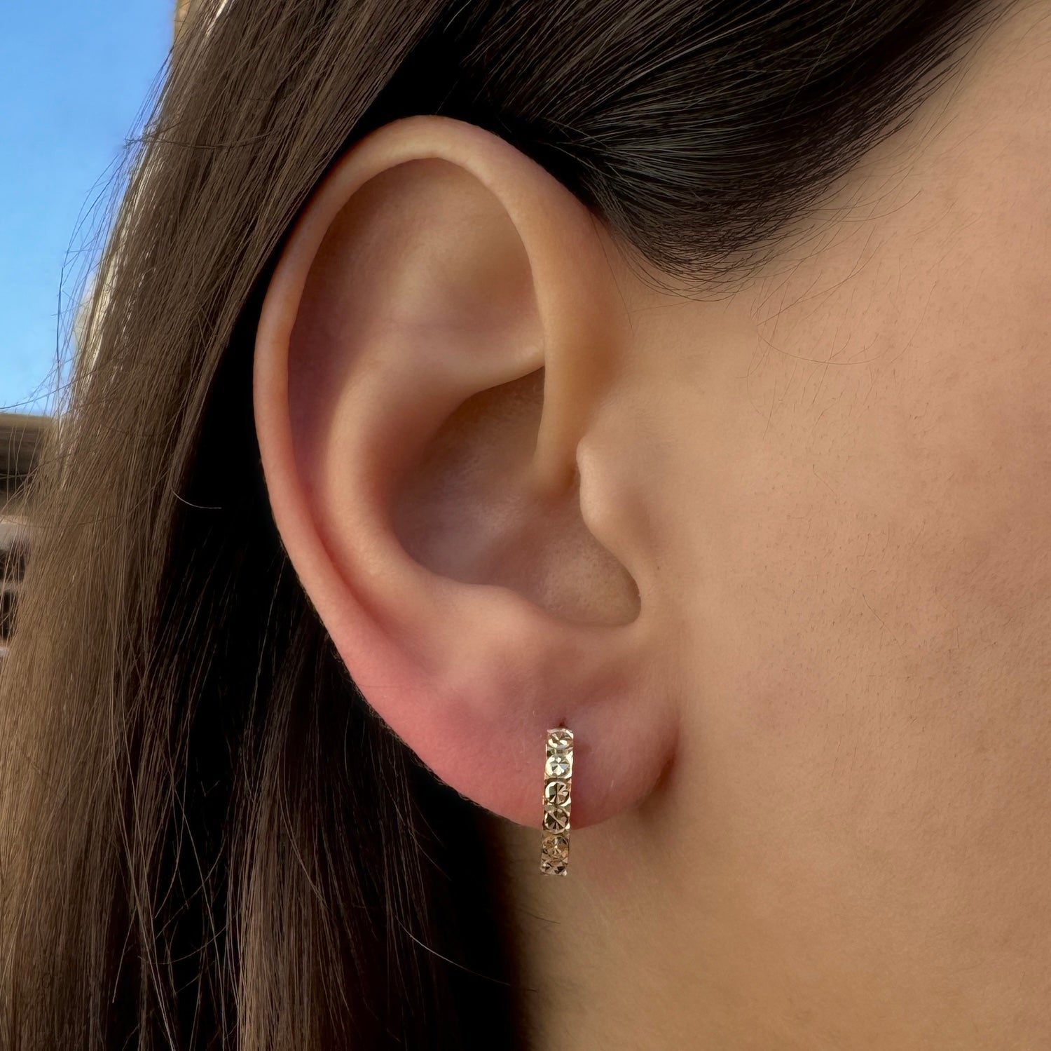 14K Gold Radiant Heart Huggies – Baby Gold