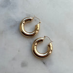 14K Gold 6mm Chunky Hoop Earrings – Baby Gold