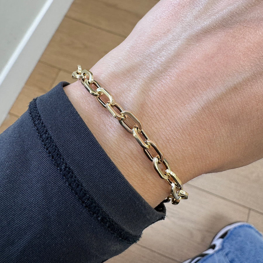 14K Gold Geo Link Chain Bracelet – Baby Gold