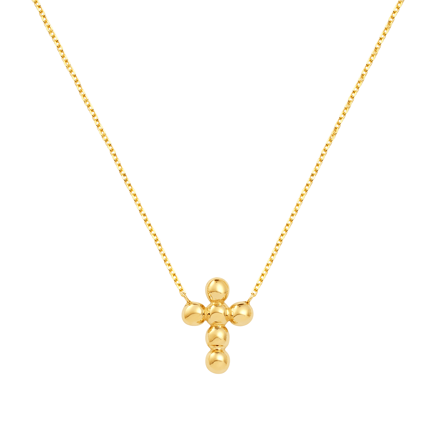 Kids Bubble Cross Necklace – Baby Gold
