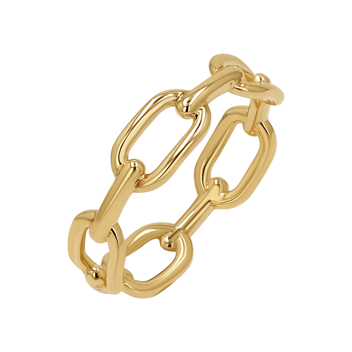 14K Gold Wide Paper Clip Link Ring – Baby Gold