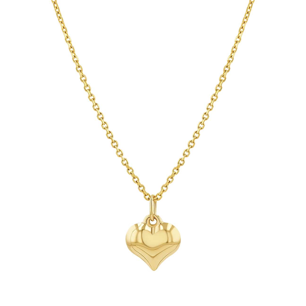 14K Gold Puff Heart Charm – Baby Gold