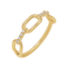 14K Gold Diamond Bar Paper Clip Link Ring – Baby Gold
