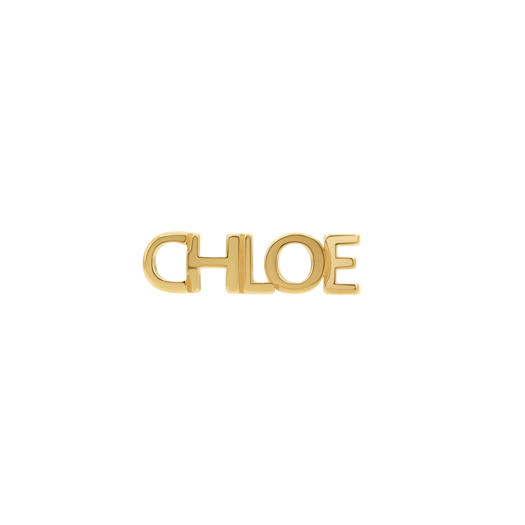 14K Gold Mini Block Name Stud Earrings – Baby Gold
