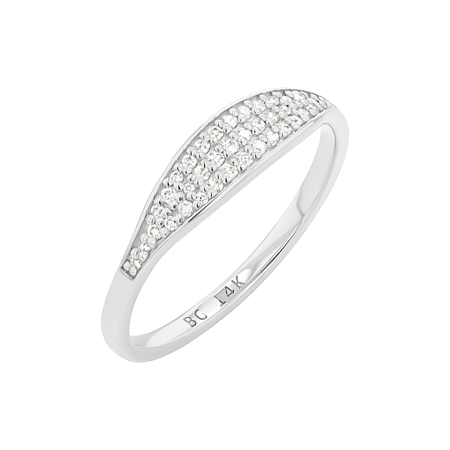 14K Gold Tapered Diamond Stacking Band – Baby Gold