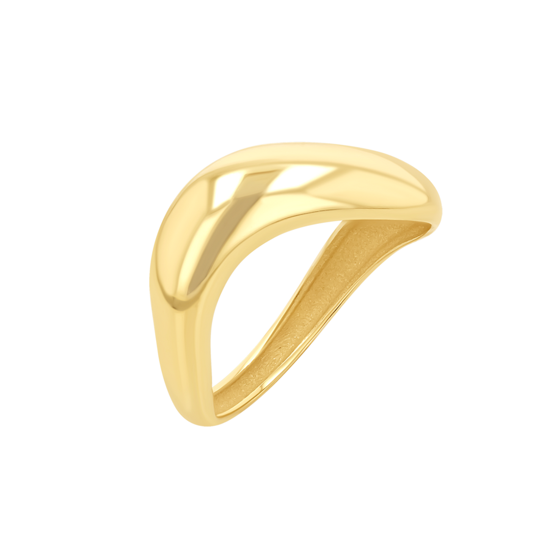 14K Gold Puff Wave Ring – Baby Gold