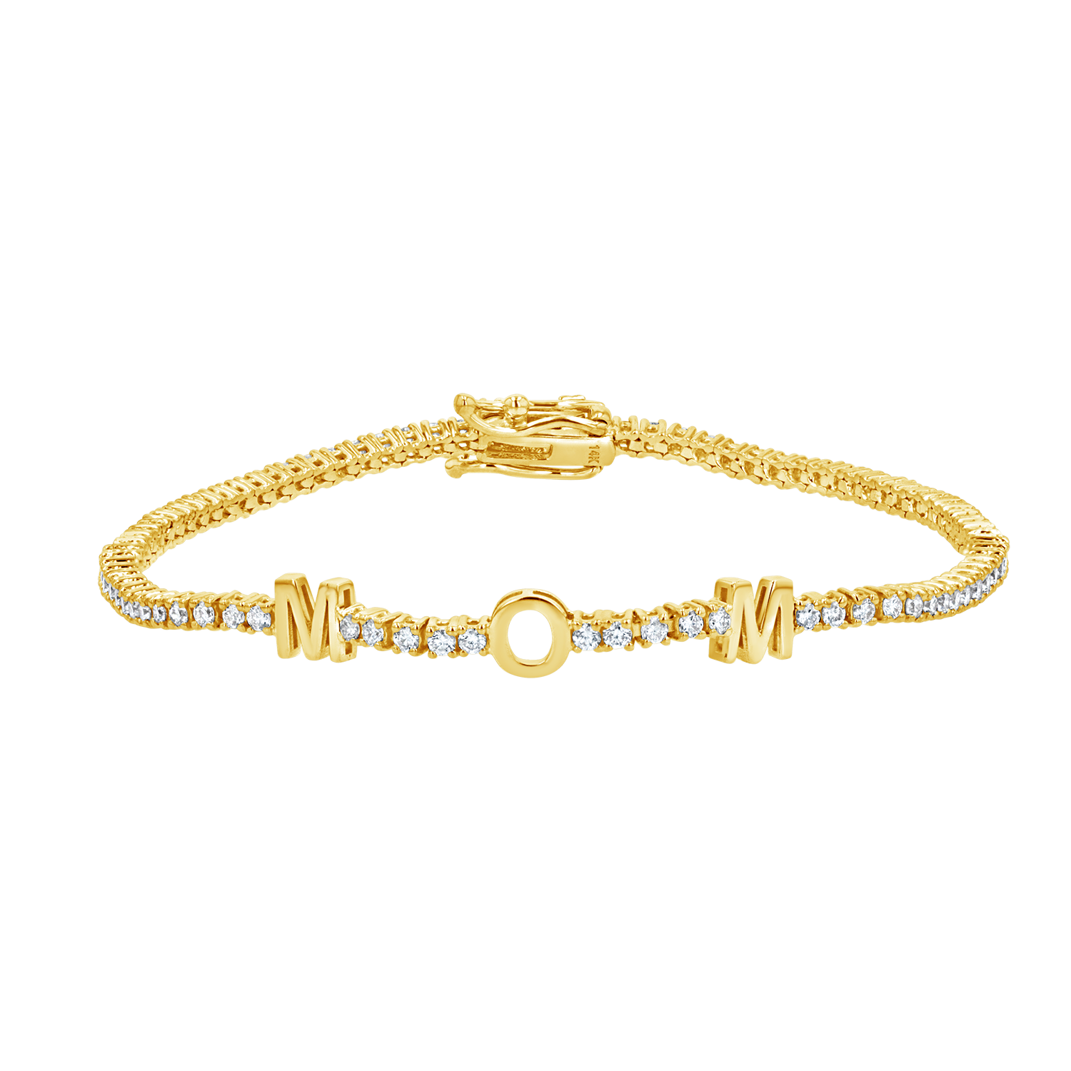14K Gold Signature Diamond Letter Tennis Bracelet – Baby Gold