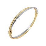14K Gold Two Tone Hinged Bangle (6mm) – Baby Gold