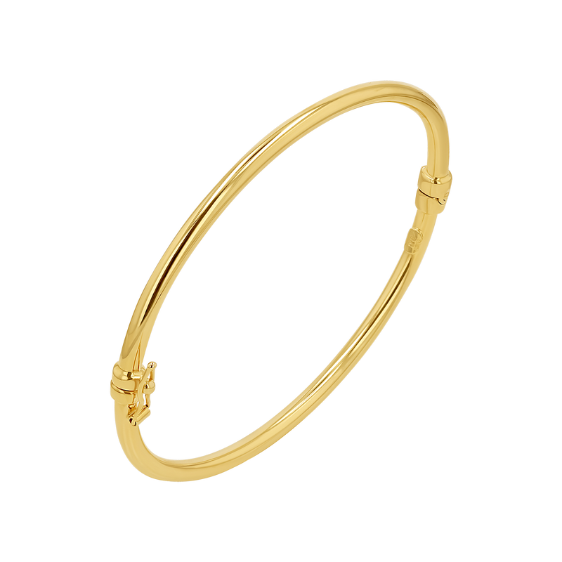 14K Gold Classic Oval Tube Bangle (3mm) – Baby Gold