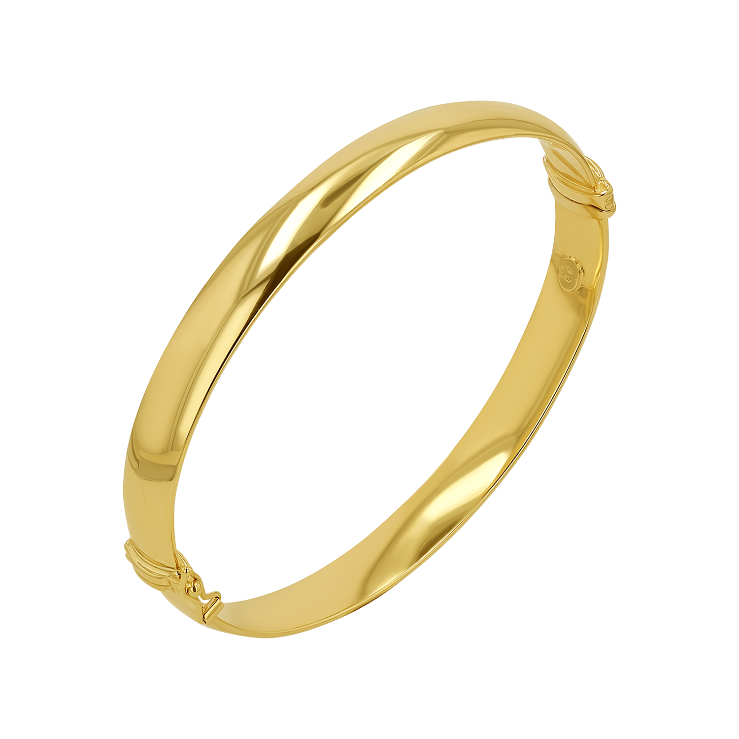 14K Gold Chunky Hinged Bangle (7mm) – Baby Gold