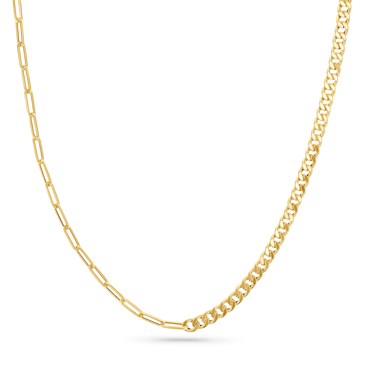 14K Gold Split curb Paper Clip Chain Necklace – Baby Gold