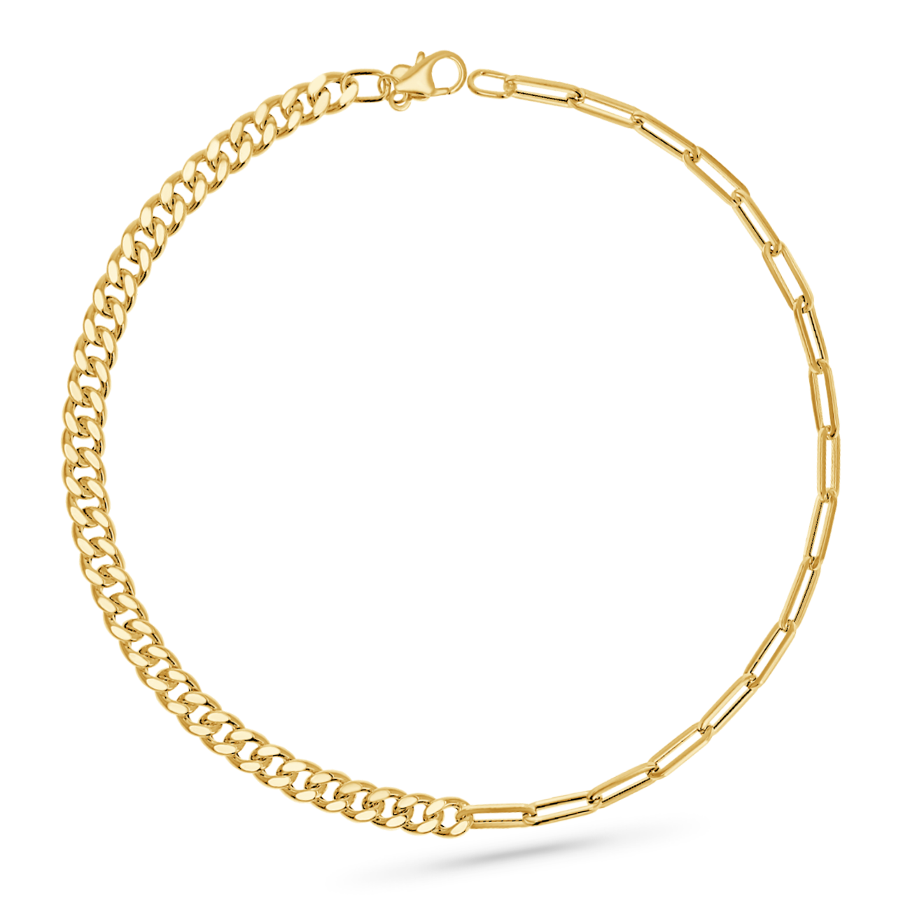 14K Gold Split curb Paper Clip Chain Anklet – Baby Gold