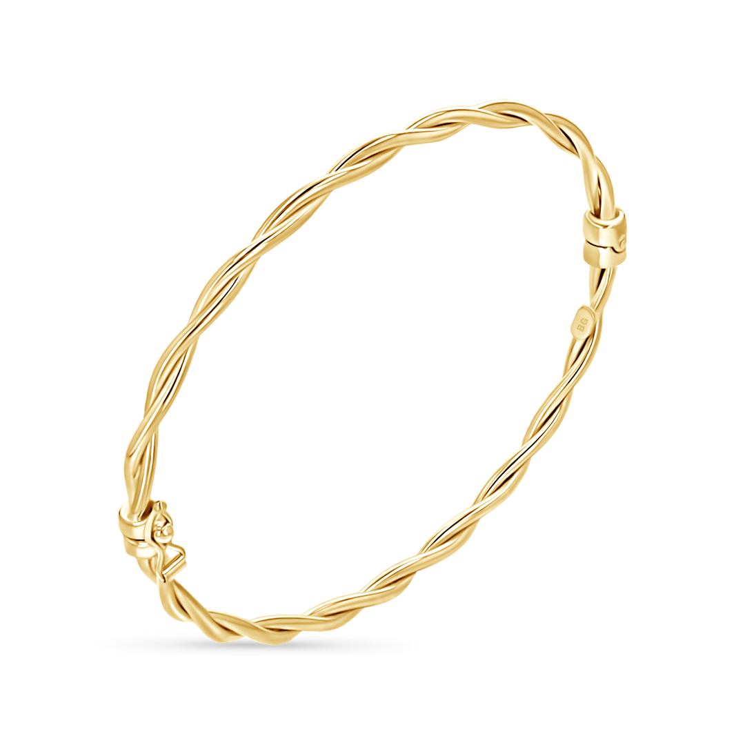 14K Gold Twist Rope Bangle – Baby Gold