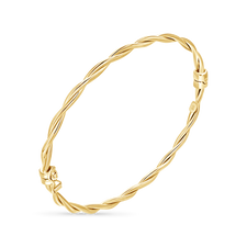 14K Gold Twist Rope Bangle – Baby Gold