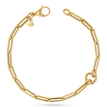 14K Gold Paperclip Loop Charm Bracelet – Baby Gold