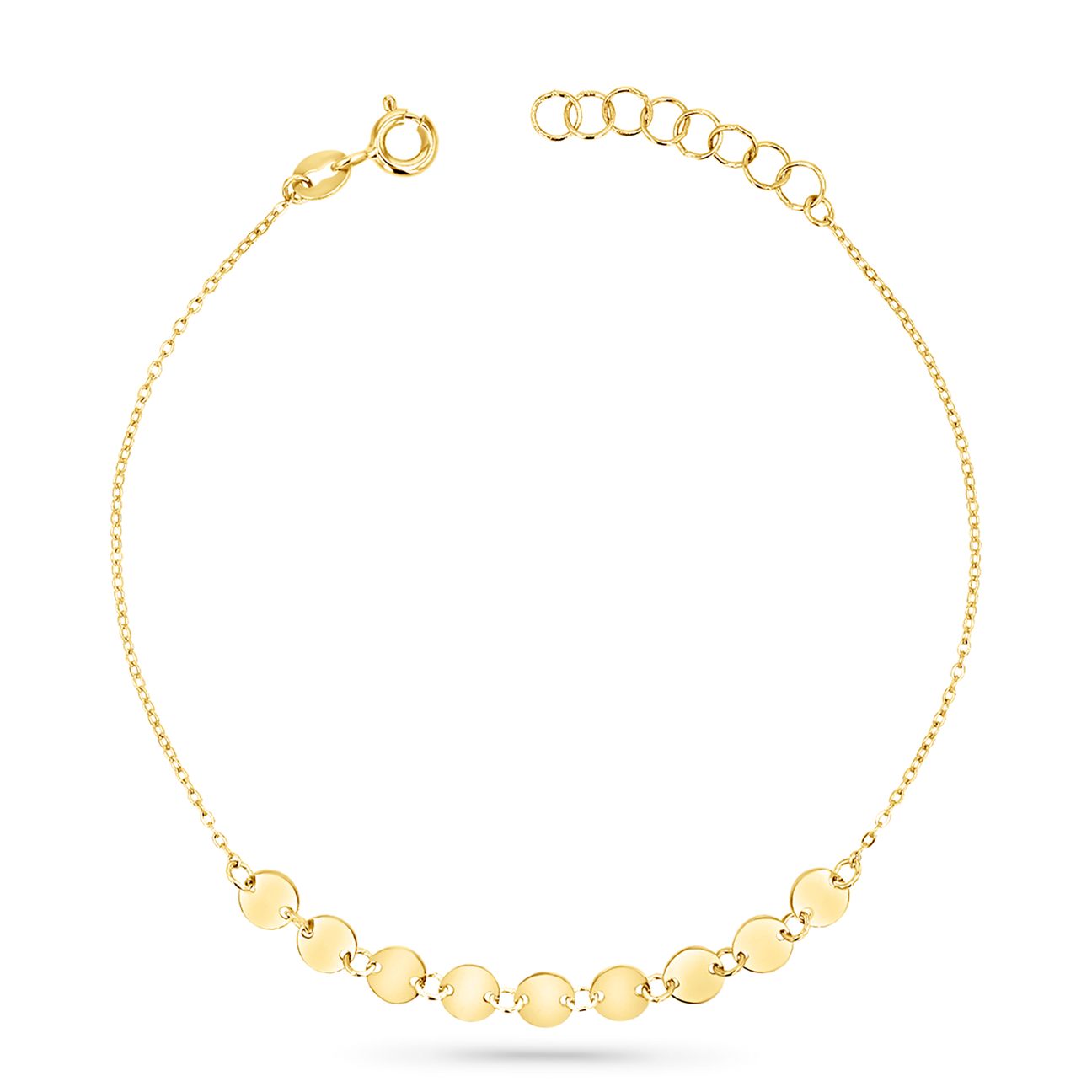 14K Gold Round Disc Strand Bracelet – Baby Gold