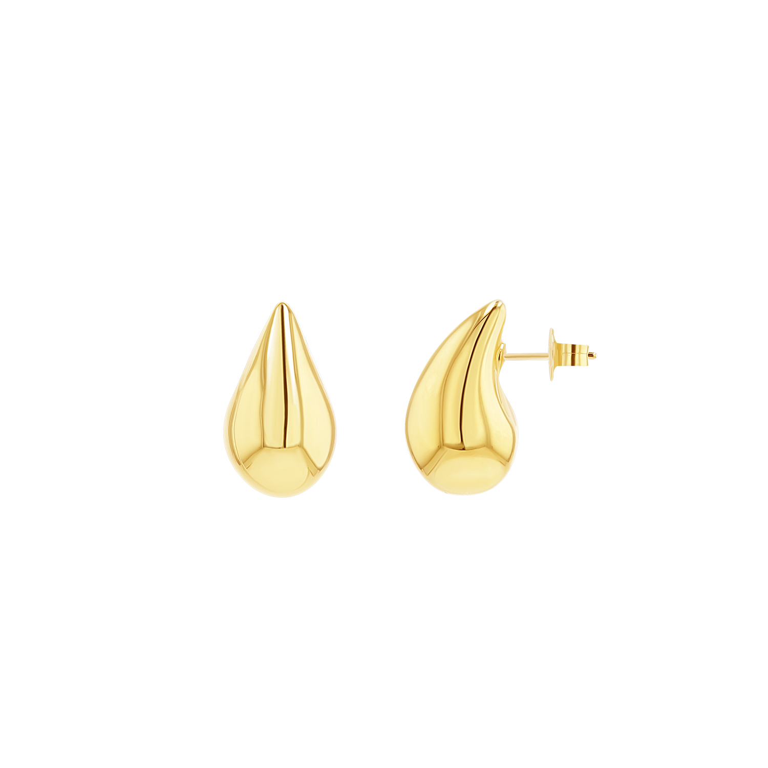 14K Gold Puff Rain Drop Earrings – Baby Gold