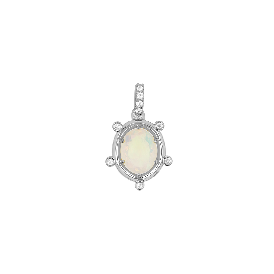 14K Gold Opal and Diamond Halo Charm – Baby Gold