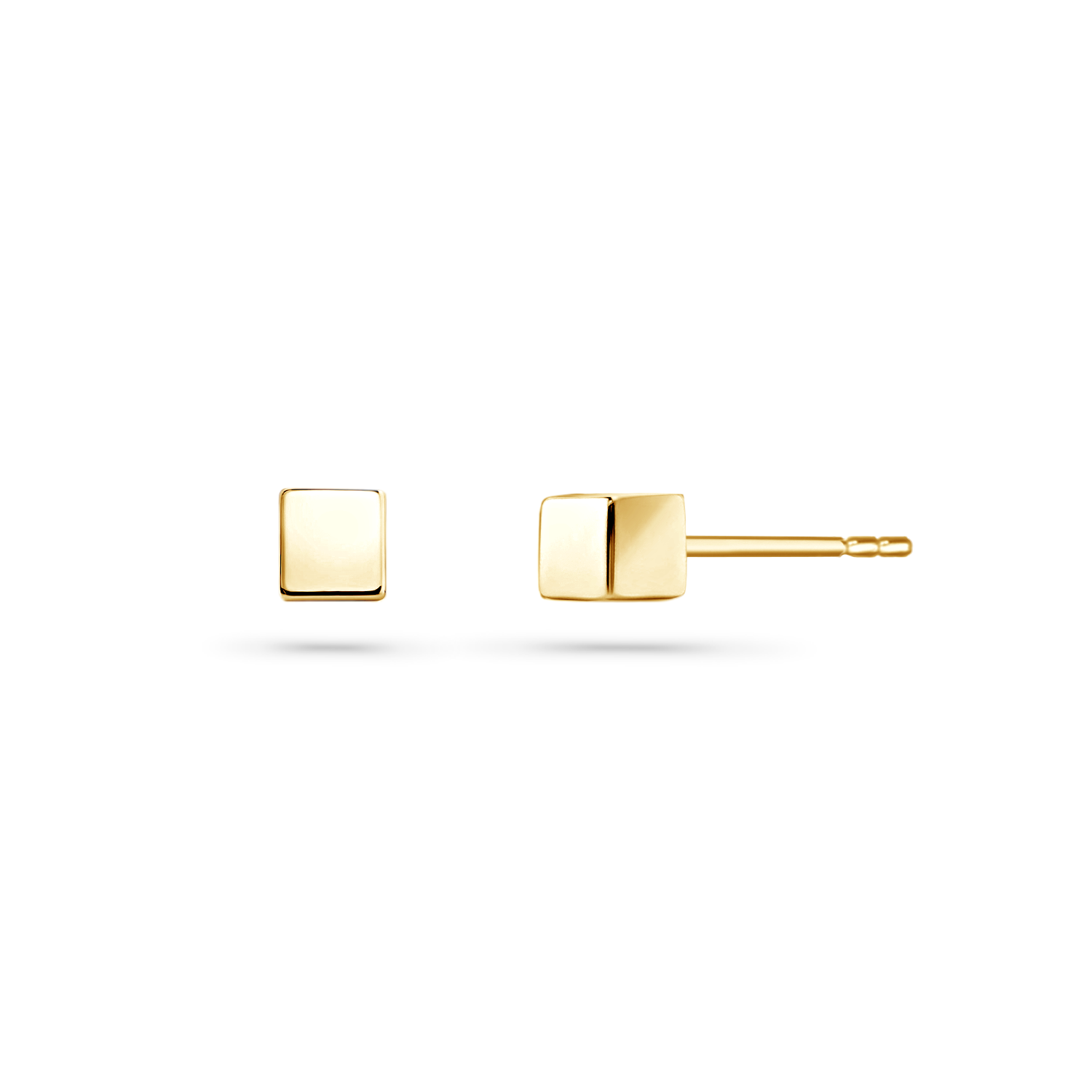 14K Gold Square Block Stud Earrings – Baby Gold