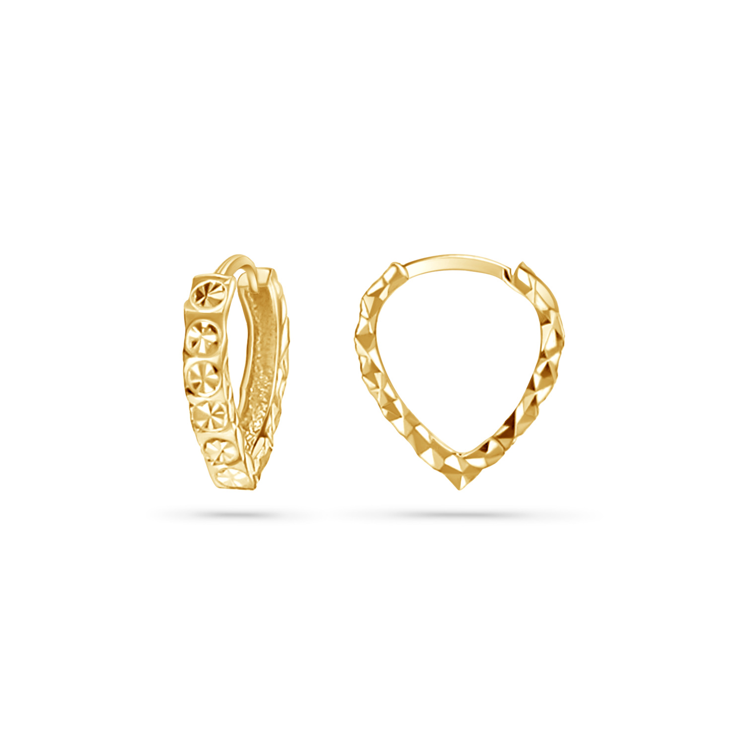 14K Gold Radiant Heart Huggies – Baby Gold