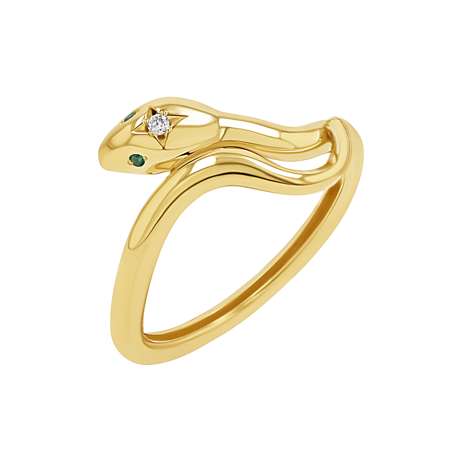 14K Gold Diamond Serpentine Wrap Ring – Baby Gold