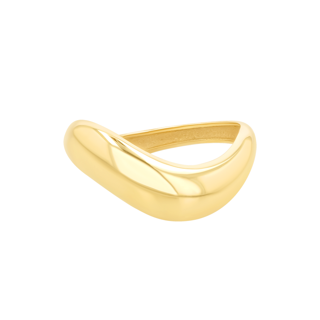 14K Gold Puff Wave Ring – Baby Gold