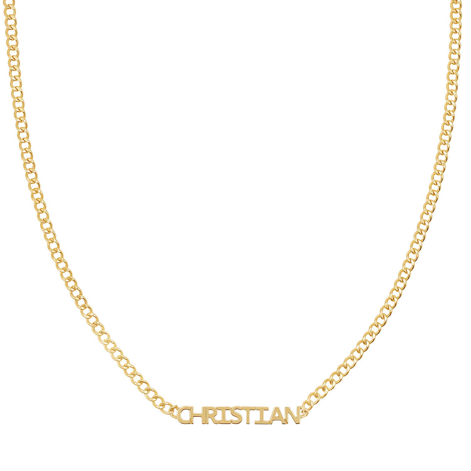 14K Gold Mini Name Cuban Chain Necklace – Baby Gold