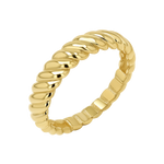14K Gold Wide Twist Ring – Baby Gold