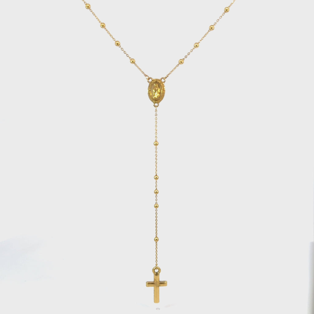 14K Gold Dainty Rosary Necklace – Baby Gold