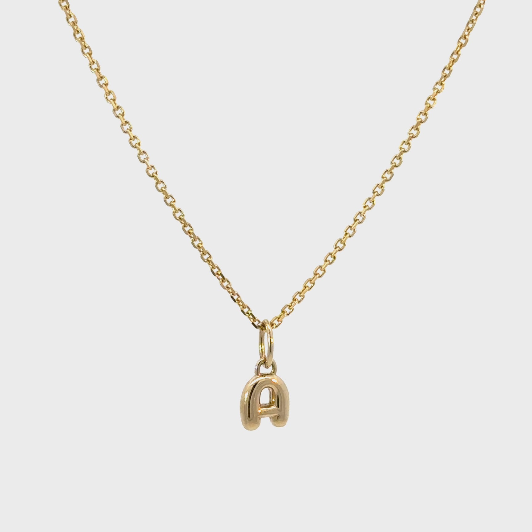 14K Gold Puff Letter Charm – Baby Gold