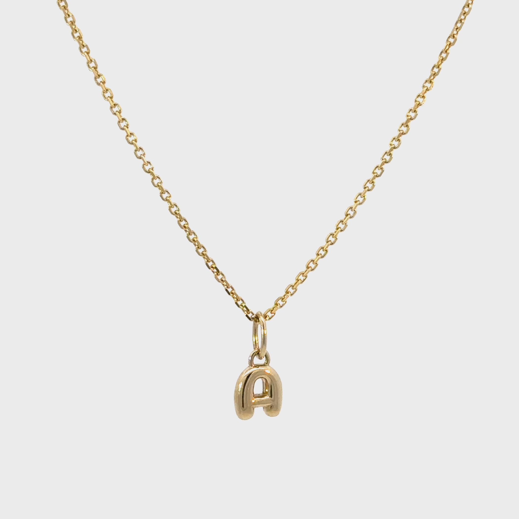 14K Gold Puff Letter Charm – Baby Gold