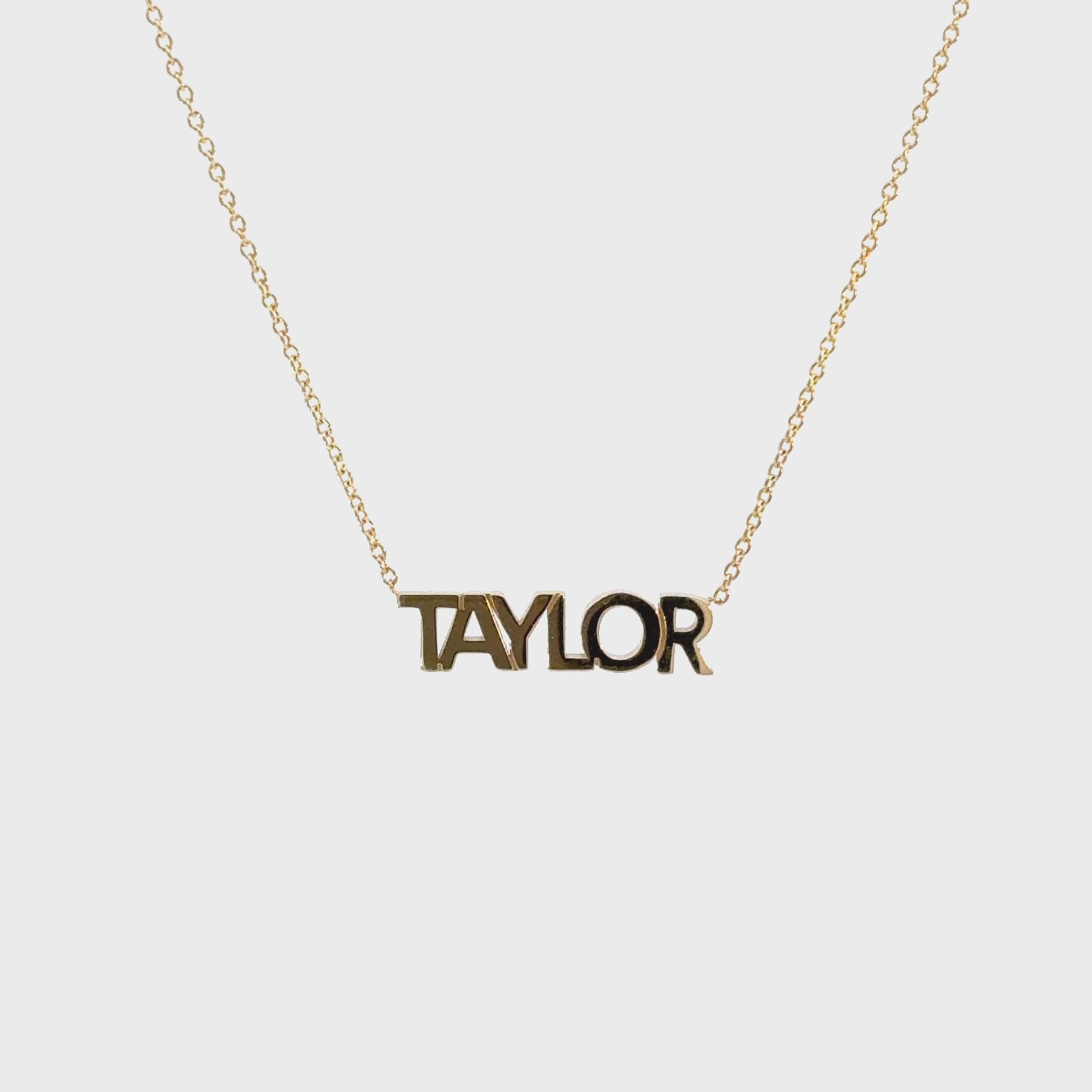 14K Gold Block Letter Name Necklace – Baby Gold