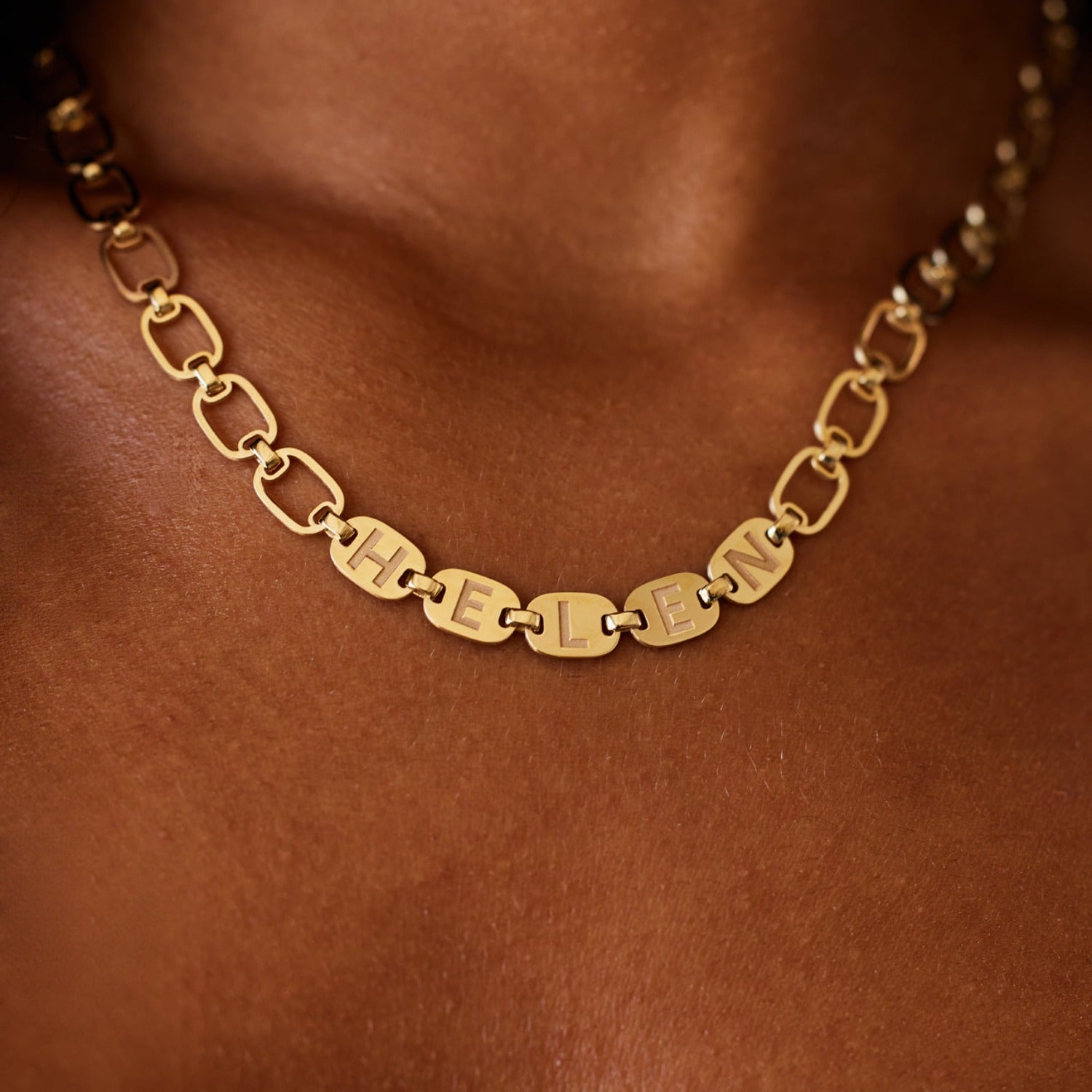 14K Gold Custom Chain Link Name Necklace – Baby Gold