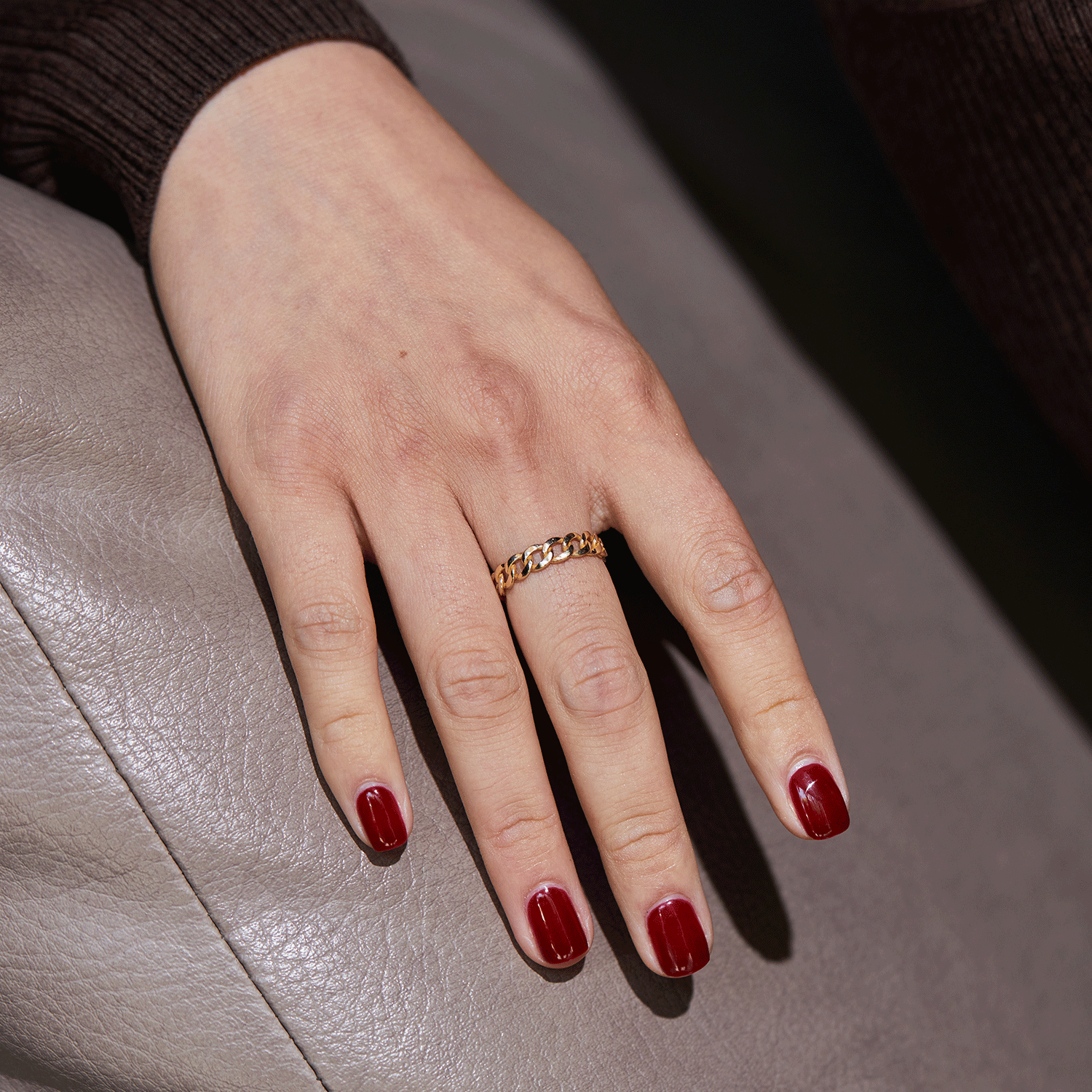 14K Cuban Curb Link Ring – Baby Gold