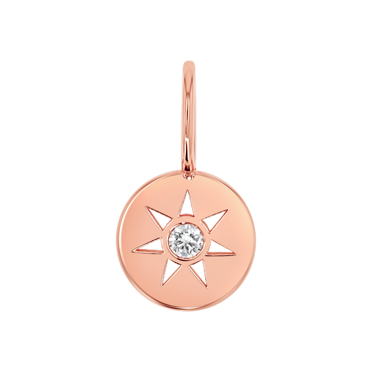 14K Gold Diamond Sun Charm – Baby Gold