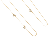 14K Gold Diamond Asymmetrical Multi Initial Necklace – Baby Gold