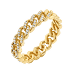 14K Gold Diamond Pave Cuban Link Ring – Baby Gold