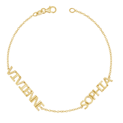 14K Gold Multi Block Letter Name Bracelet – Baby Gold