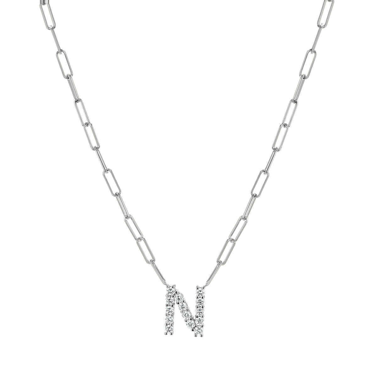Grand Initial Paper Clip Necklace – Baby Gold