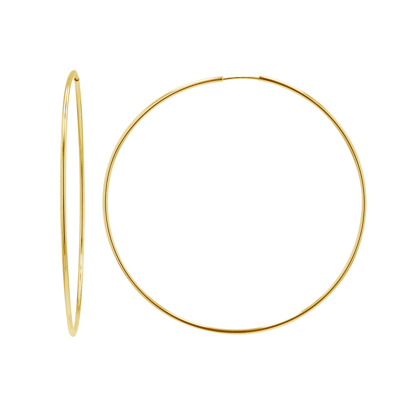 14K Gold Endless Gold Hoop Earrings | Baby Gold