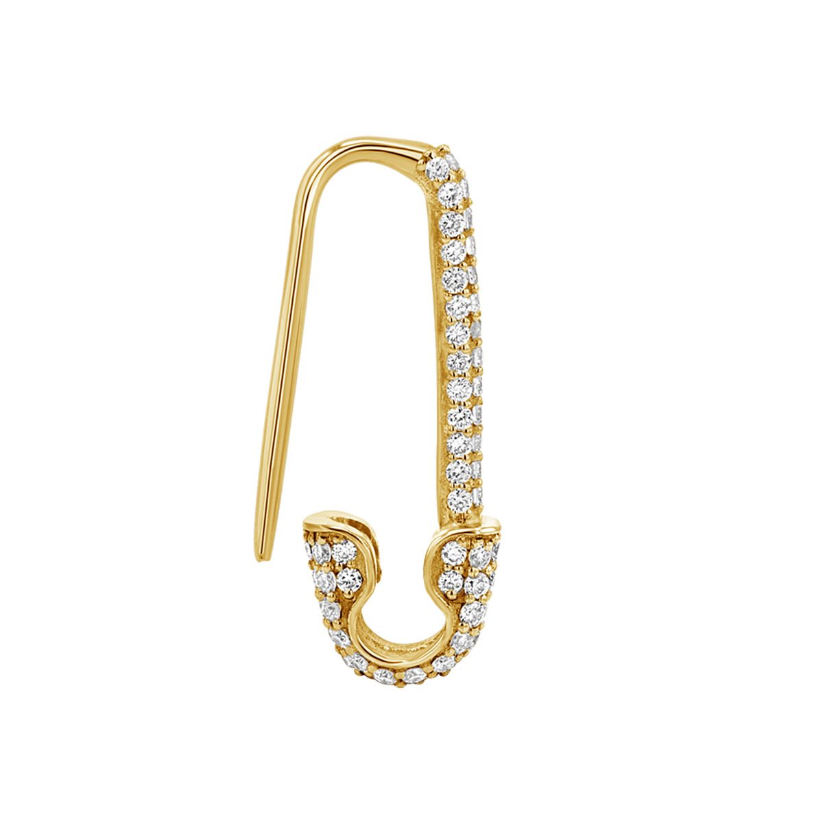 14K Gold Diamond Safety Pin Earrings – Baby Gold